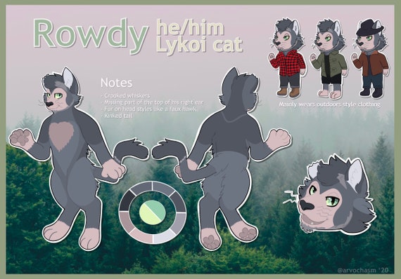 Furry fursona reference sheet | Etsy