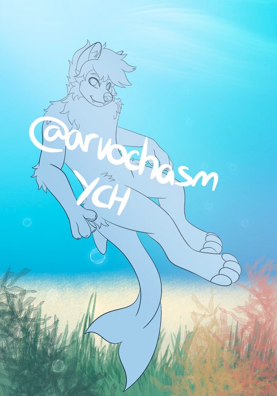 Underwater Swimming Furry Commission YCH | Etsy