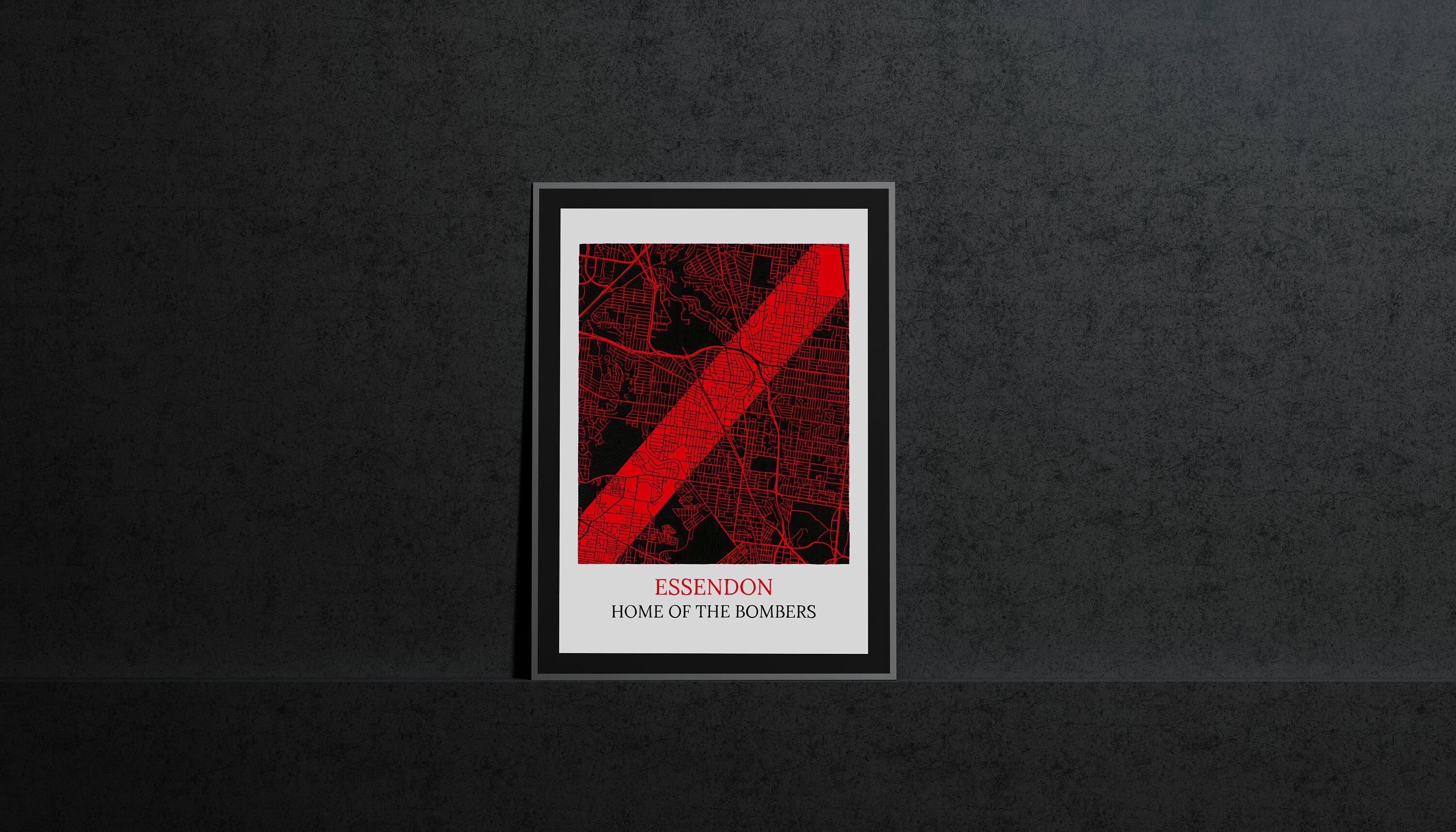 Essendon Bombers AFL Map Print originally Hand Drawn - Etsy Australia