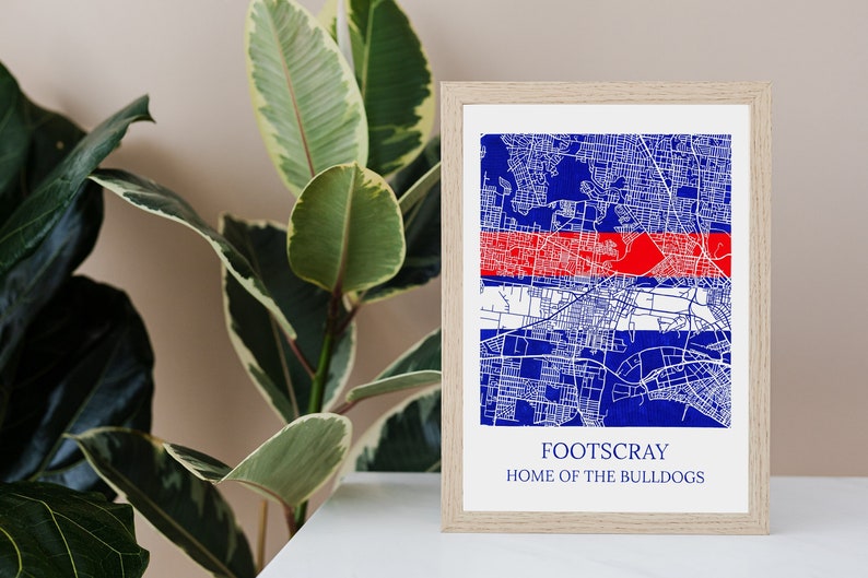 Western Bulldogs AFL Map Print (originally Hand Drawn) - Etsy Australia