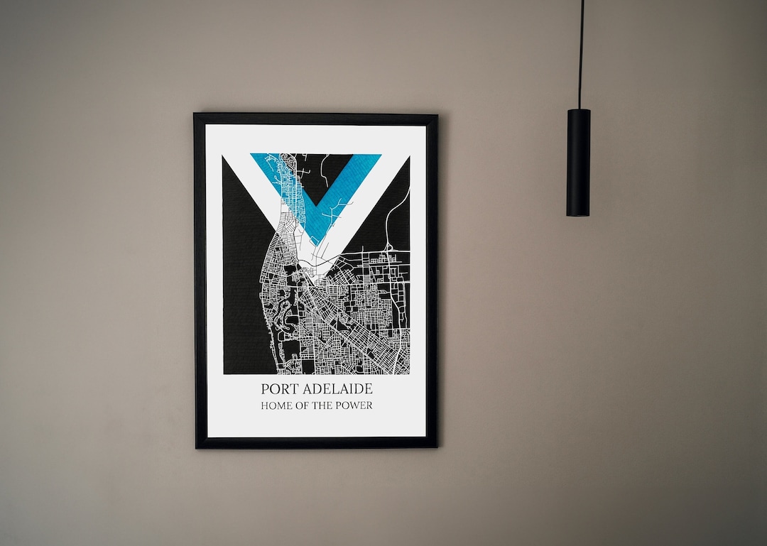 Port Adelaide AFL Map Print (originally Hand Drawn) - Etsy