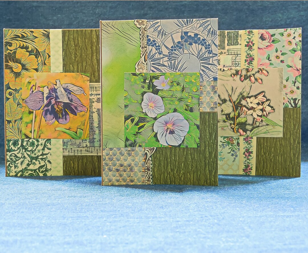 Retro Cottagecore Floral Decoupage Greeting Card Blue Cranesbill Flower ...