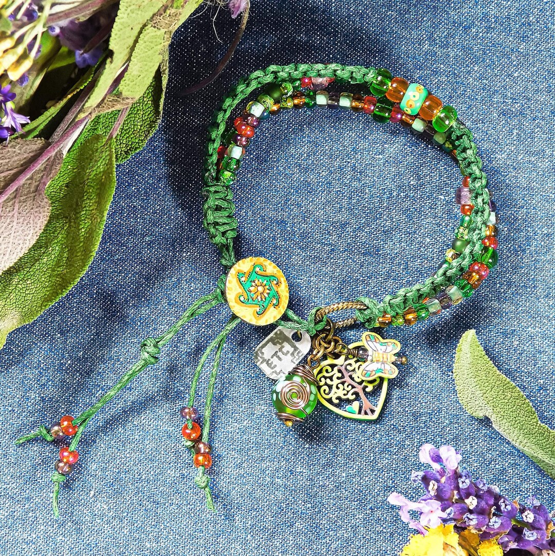 I Love Trees Green Hemp Friendship Bracelet With Tree of Life - Etsy