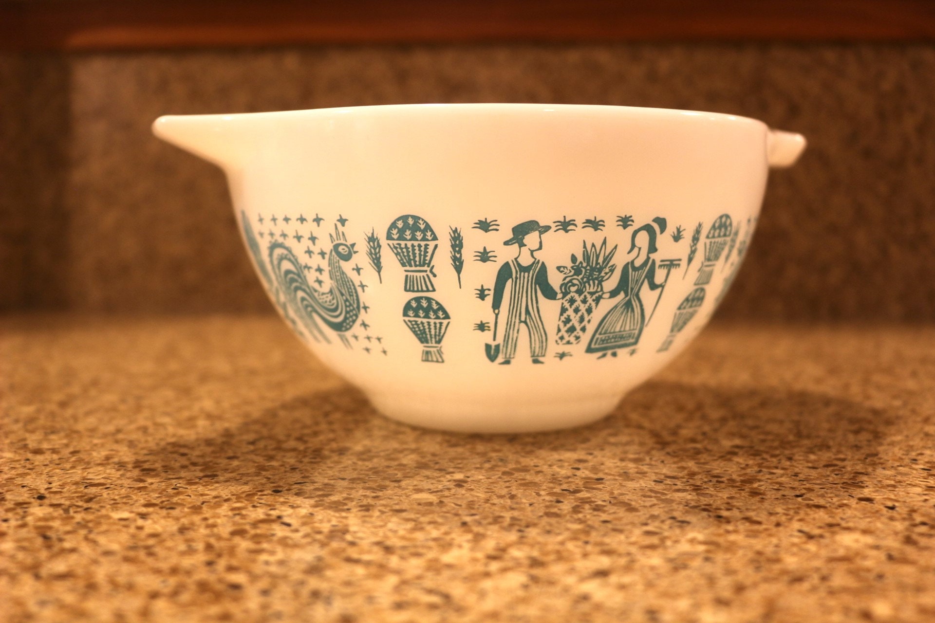 Vintage Pyrex Butterprint Cinderella Bowls Turquoise on Opal White ...