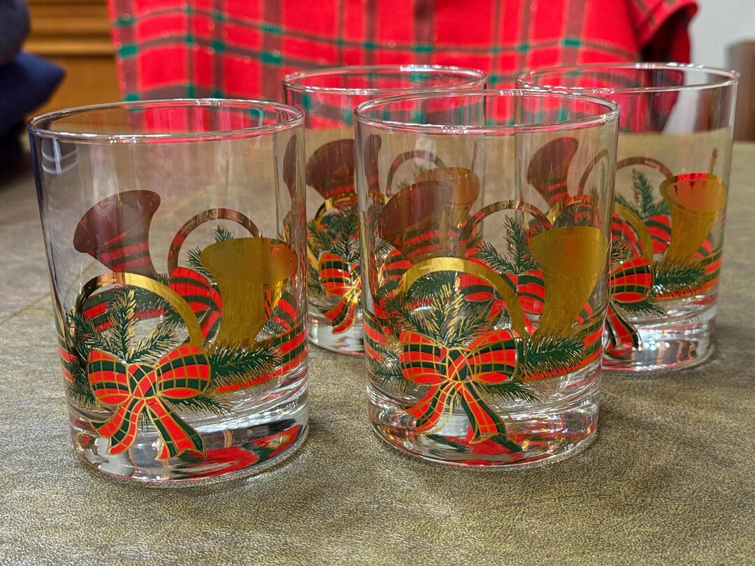 Vintage Culver Yule Horn Glasses, 22k Gold Trim (set of 4) - Etsy