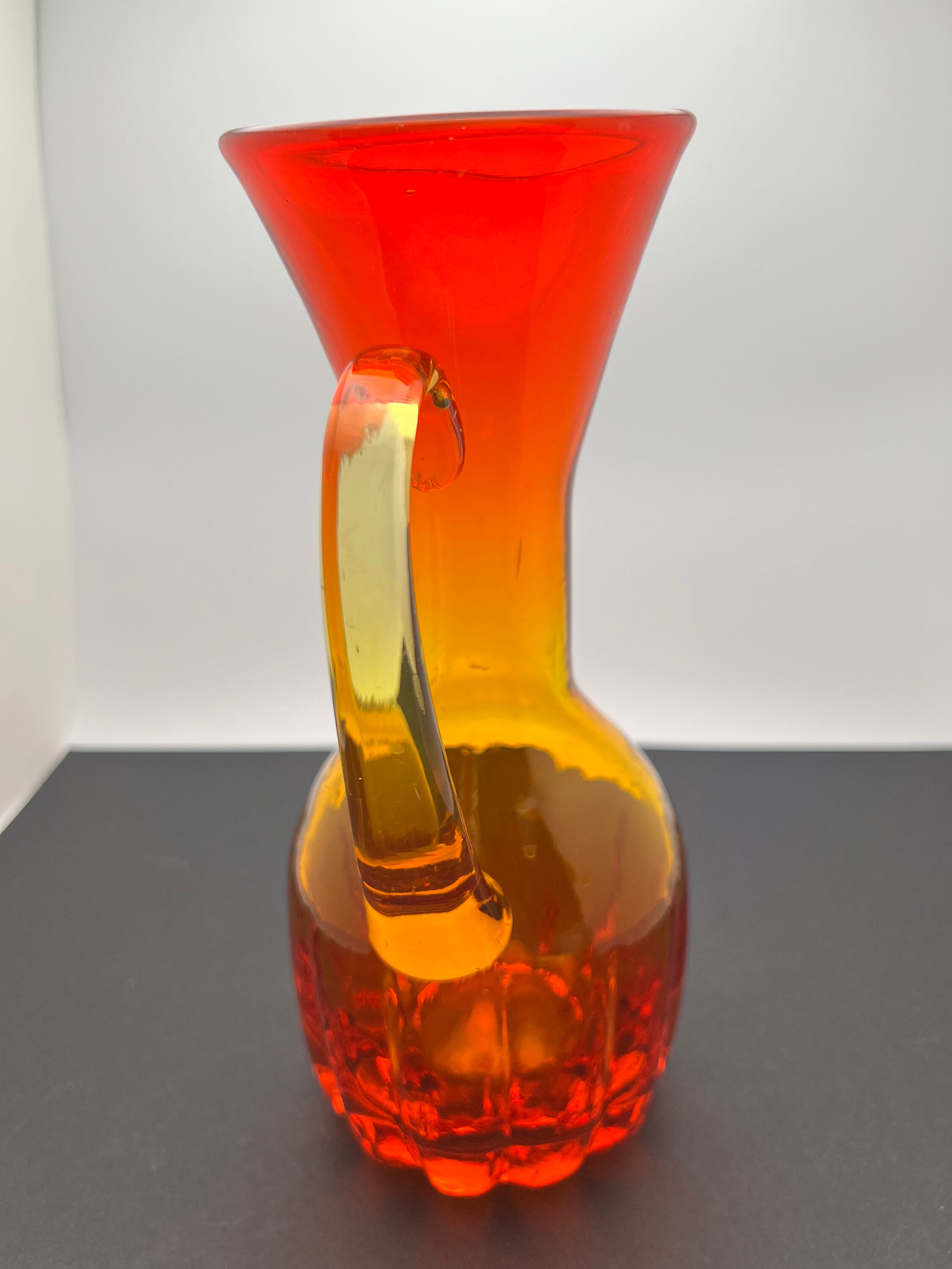 Vintage MCM Blenko Amberina Glass Pitcher - Etsy
