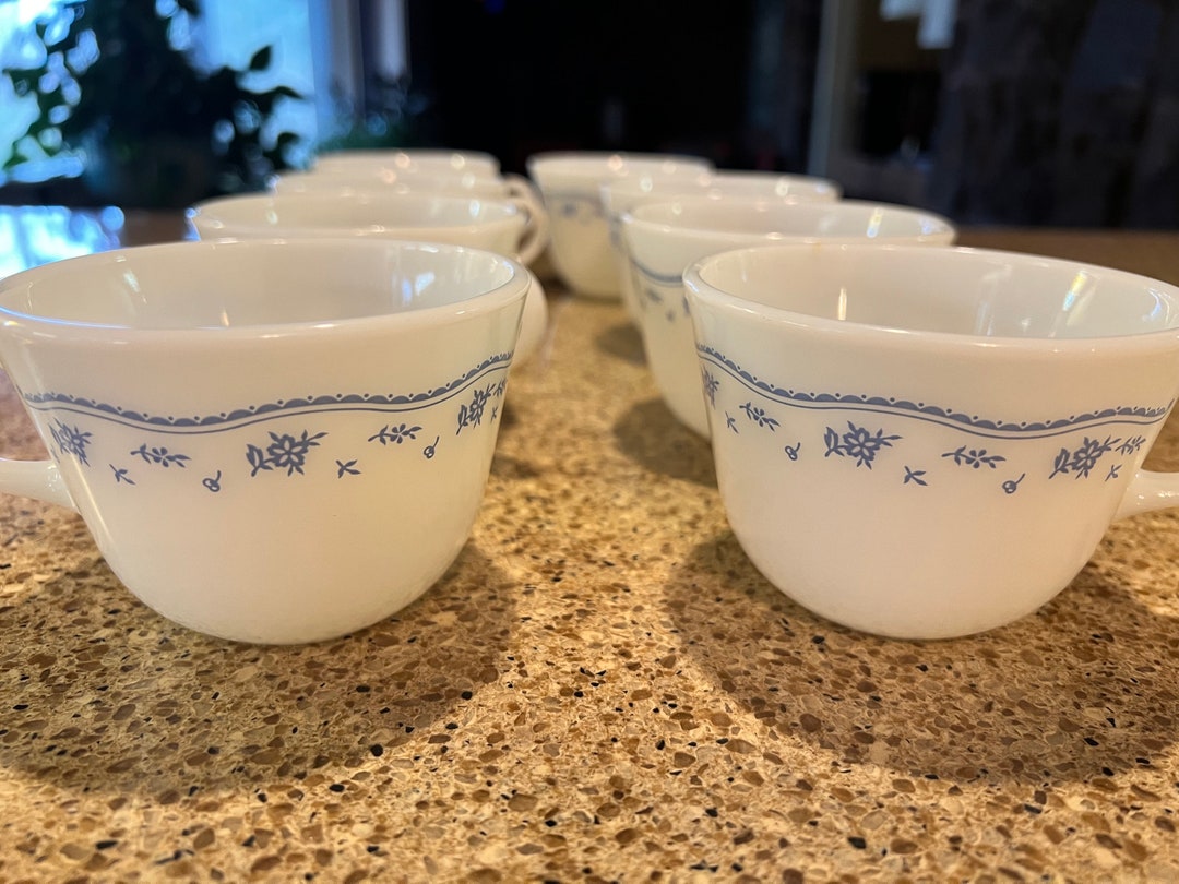 Vintage Pyrex Morning Blue Pyrex Coffee/tea Mugs (set of 8) - Etsy