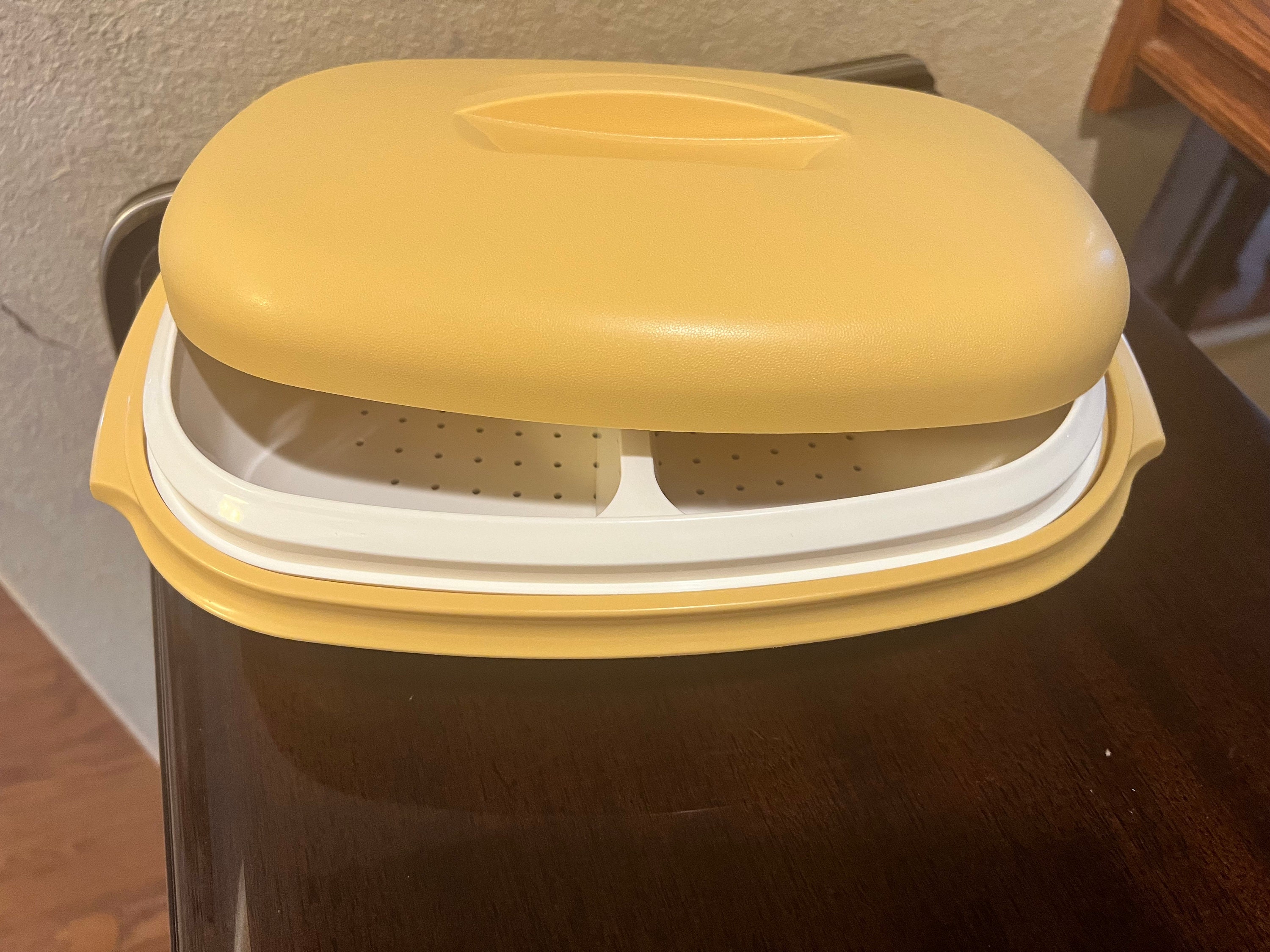 Vintage Tupperware Veggie Steamer in Harvest Gold - Etsy