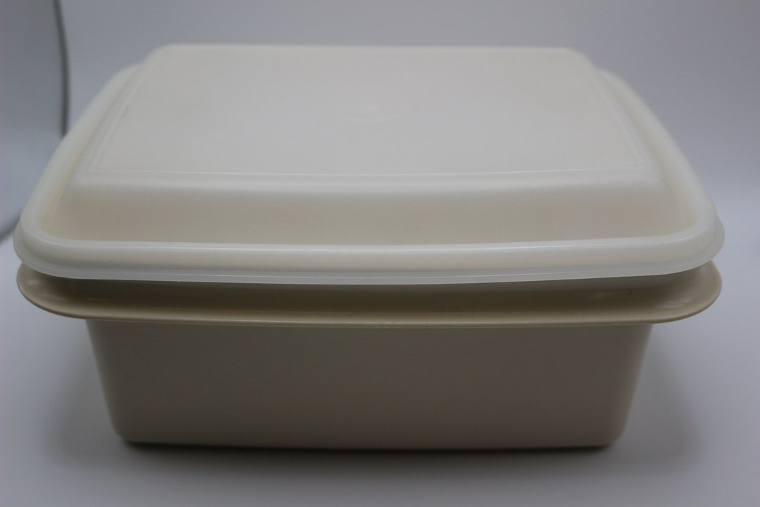 Vintage Tupperware Beige Ice Cream Container With Lid - Etsy