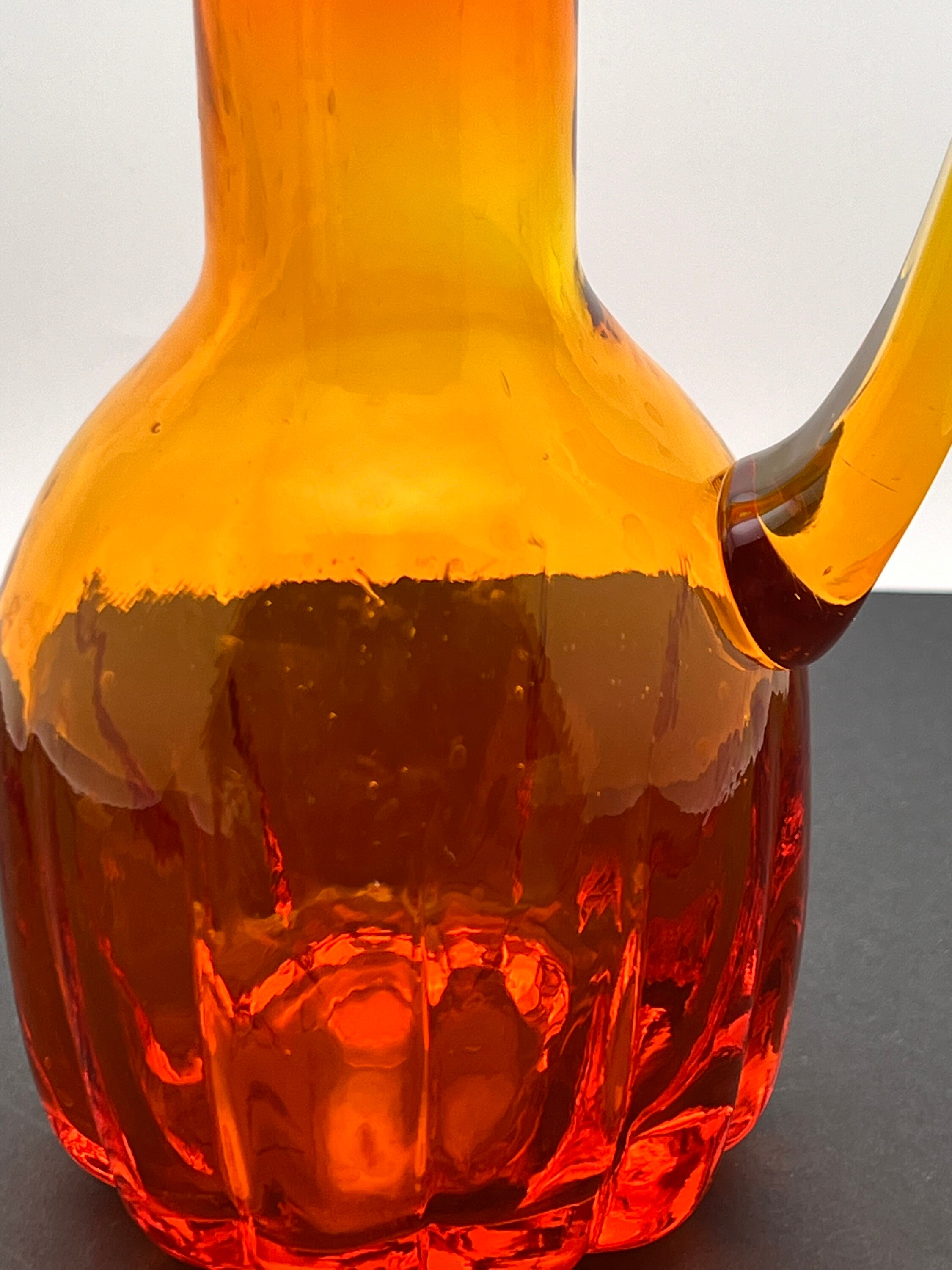Vintage MCM Blenko Amberina Glass Pitcher - Etsy