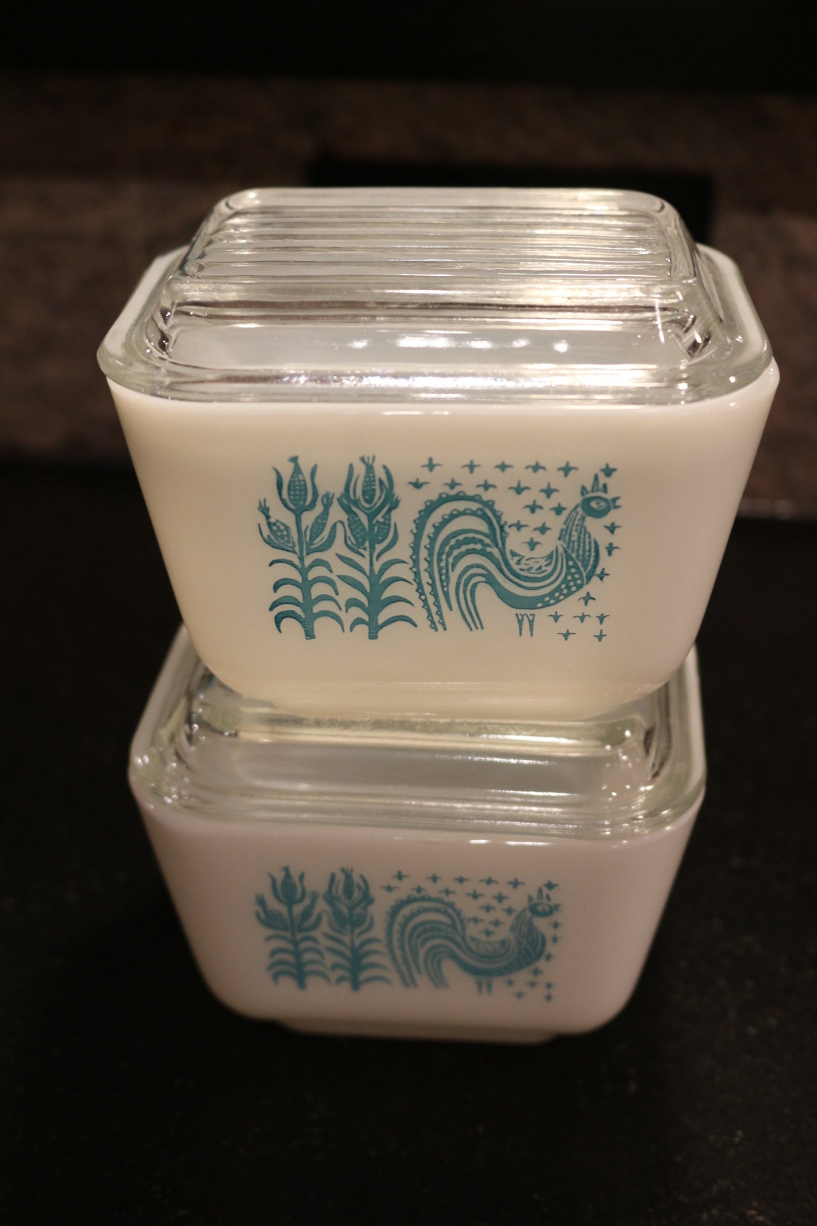 Vintage Pyrex Butterprint #501 Fridgies With Lids (set of 2) - Etsy