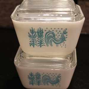 Vintage Pyrex Butterprint #501 Fridgies With Lids (set of 2) - Etsy