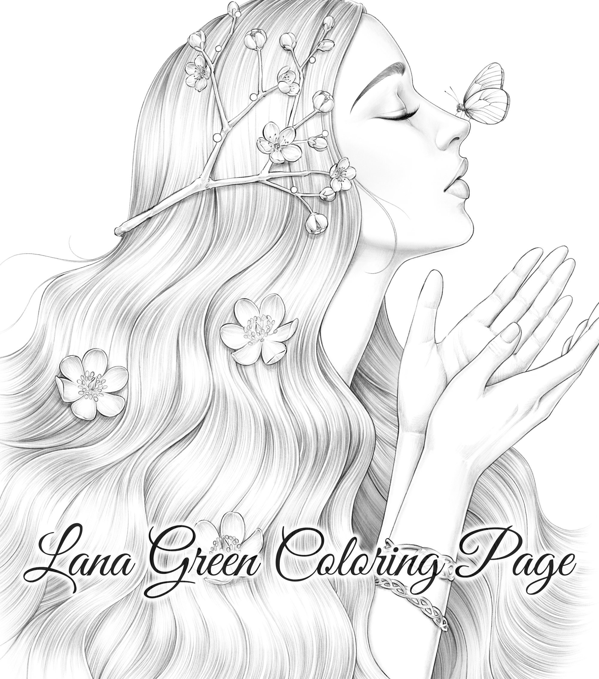 Grace Coloring Page for Adults Grayscale Coloring Page - Etsy