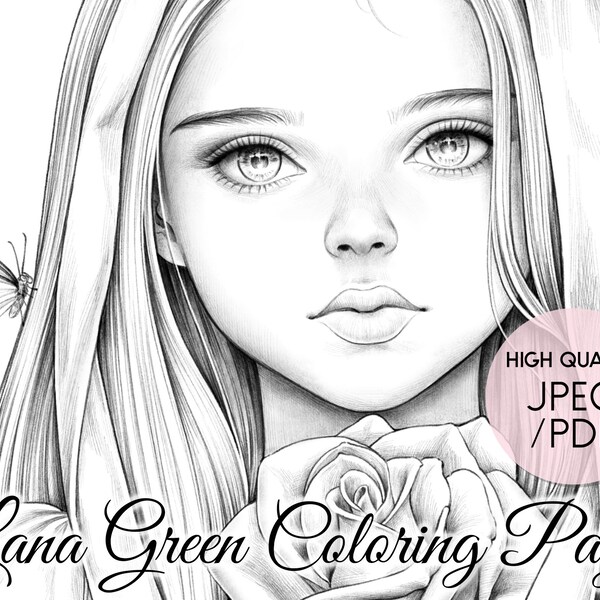 Girly Coloring Page - Etsy