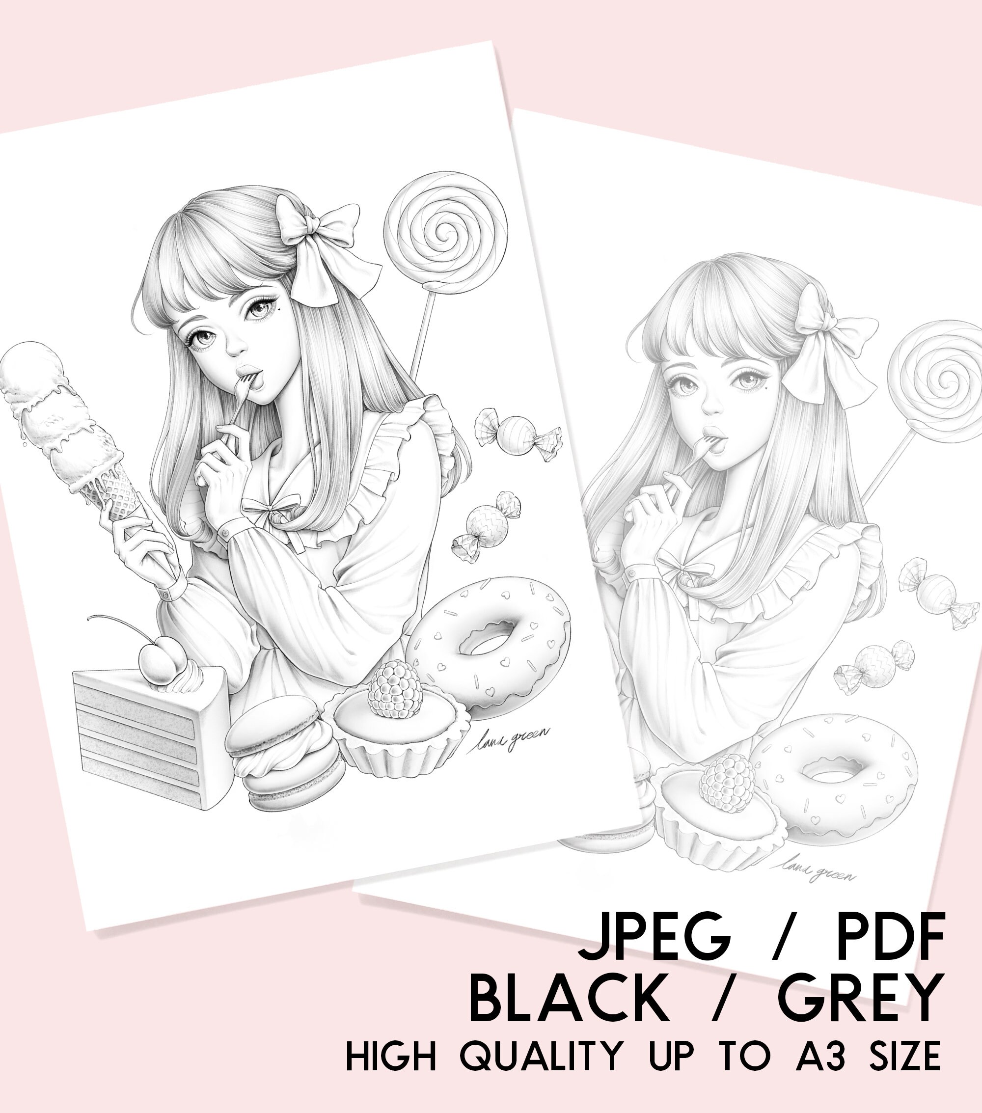 Sweet Tooth Coloring Page for Adults Grayscale Coloring - Etsy Australia