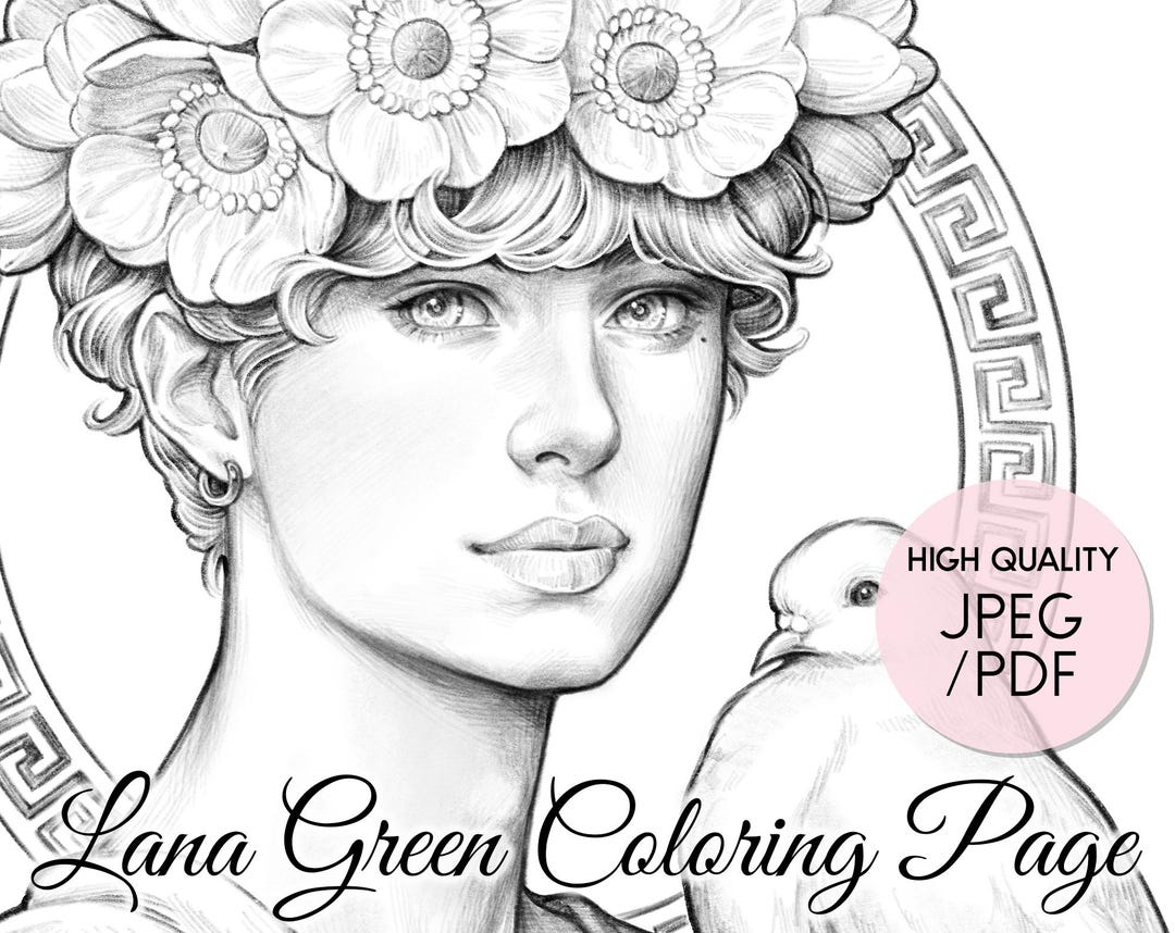 Adonis • Coloring Page for Adults • Grayscale Coloring Page • Instant ...