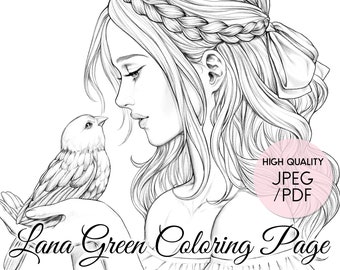 Azalea Coloring Page for Adults Grayscale Coloring Page Instant ...