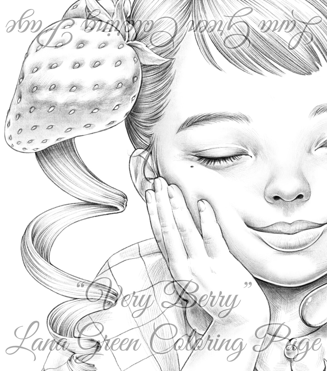 Very Berry Coloring Page for Adults Grayscale Coloring - Etsy