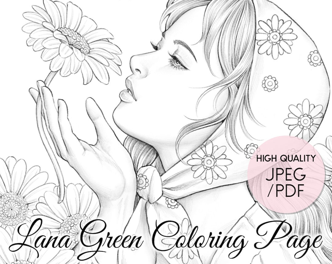Gerbera • Coloring Page for Adults • Grayscale Coloring Page • Instant ...