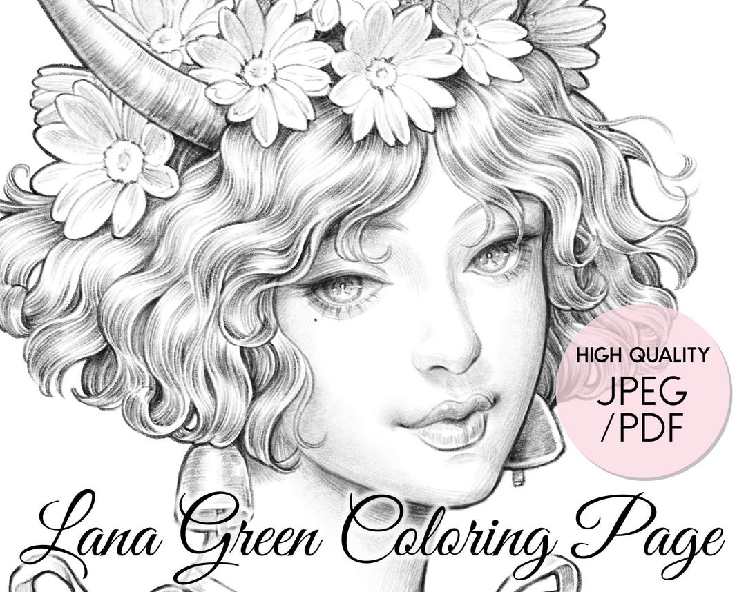 Little Monster • Coloring Page for Adults • Grayscale Coloring Page ...