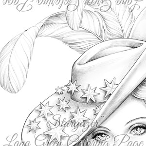 Stargazer Coloring Page for Adults Grayscale Coloring Page Instant ...