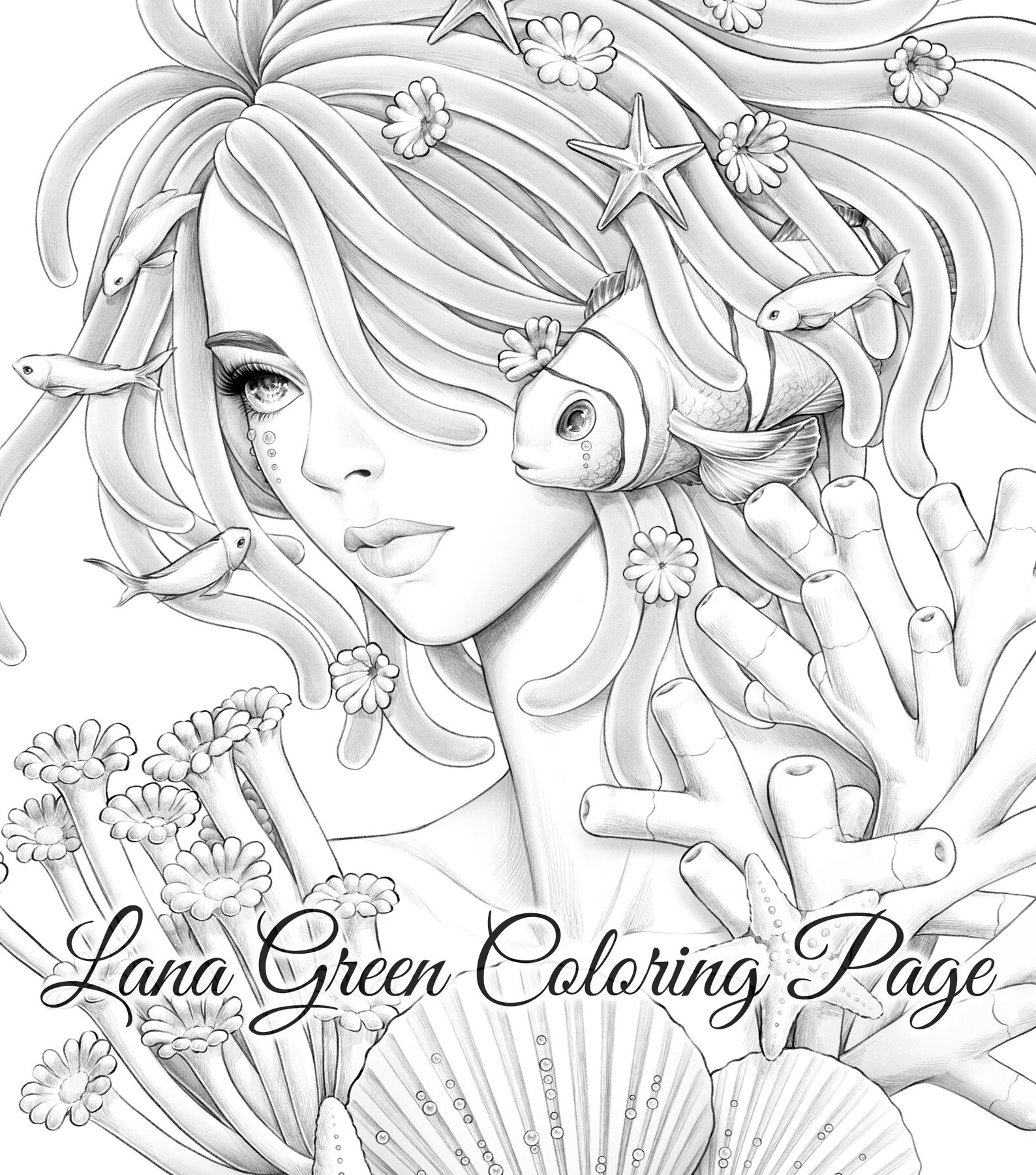 Coraline Coloring Page for Adults Grayscale Coloring Page - Etsy