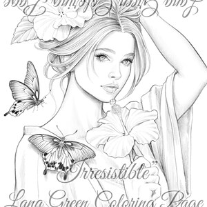Irresistible Coloring Page for Adults Grayscale Coloring Page Instant ...