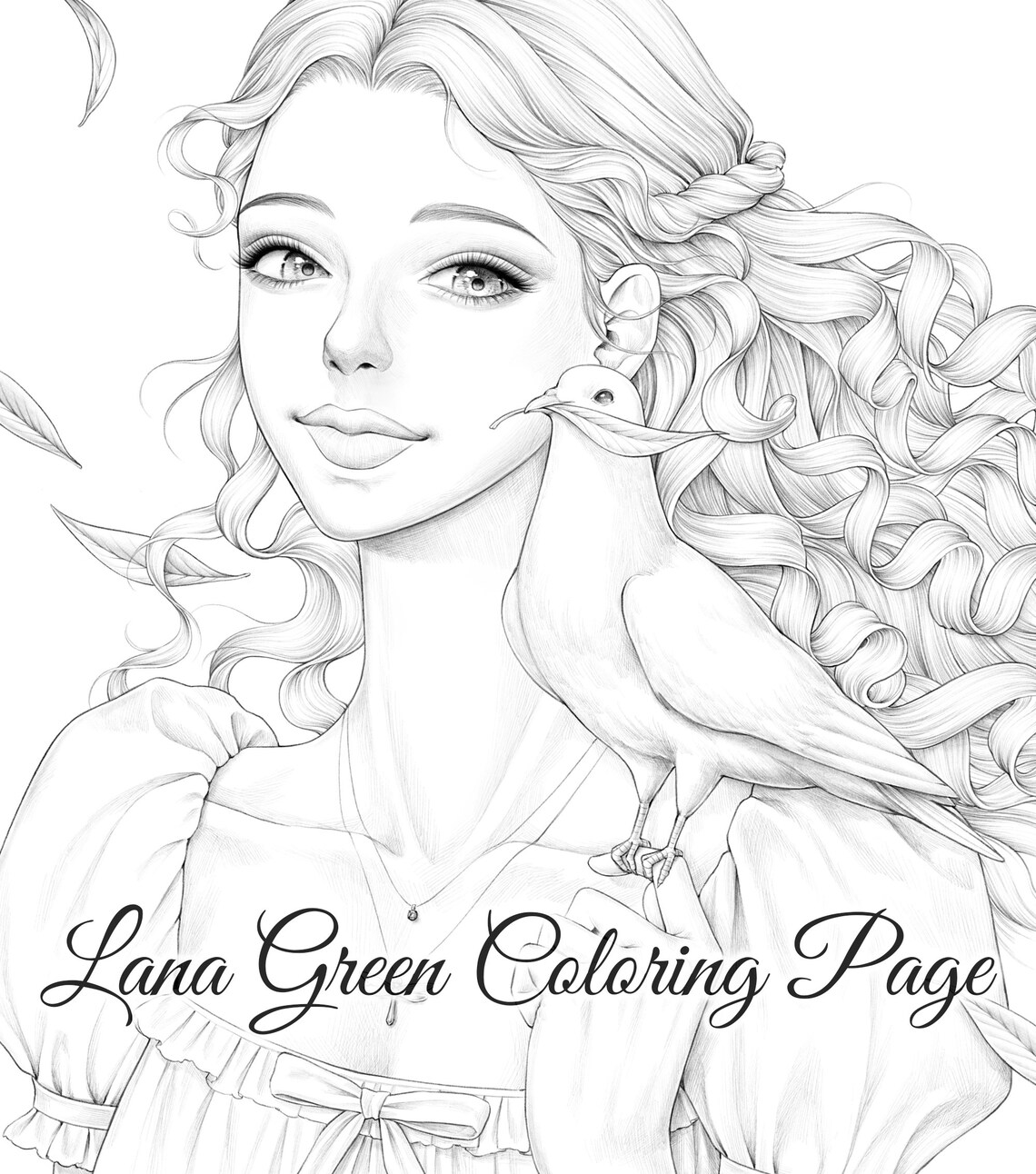 Willow Coloring Page for Adults Grayscale Coloring Page - Etsy