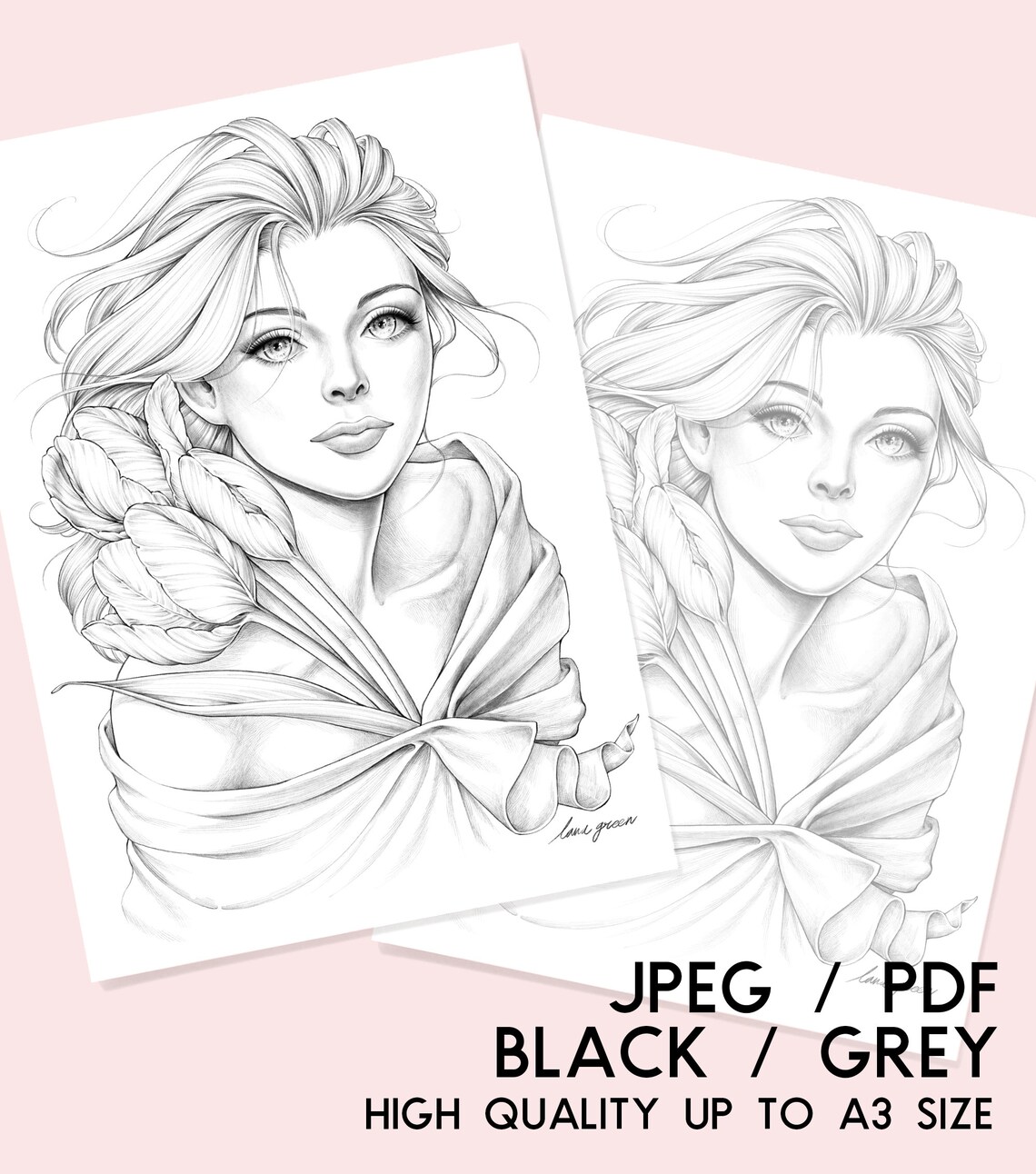 Warm Wind Coloring Page for Adults Grayscale Coloring Page | Etsy