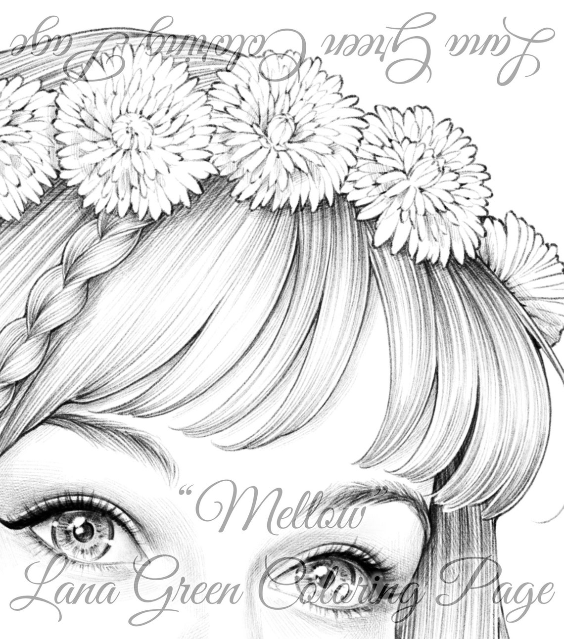 Mellow Coloring Page for Adults Grayscale Coloring Page - Etsy Australia