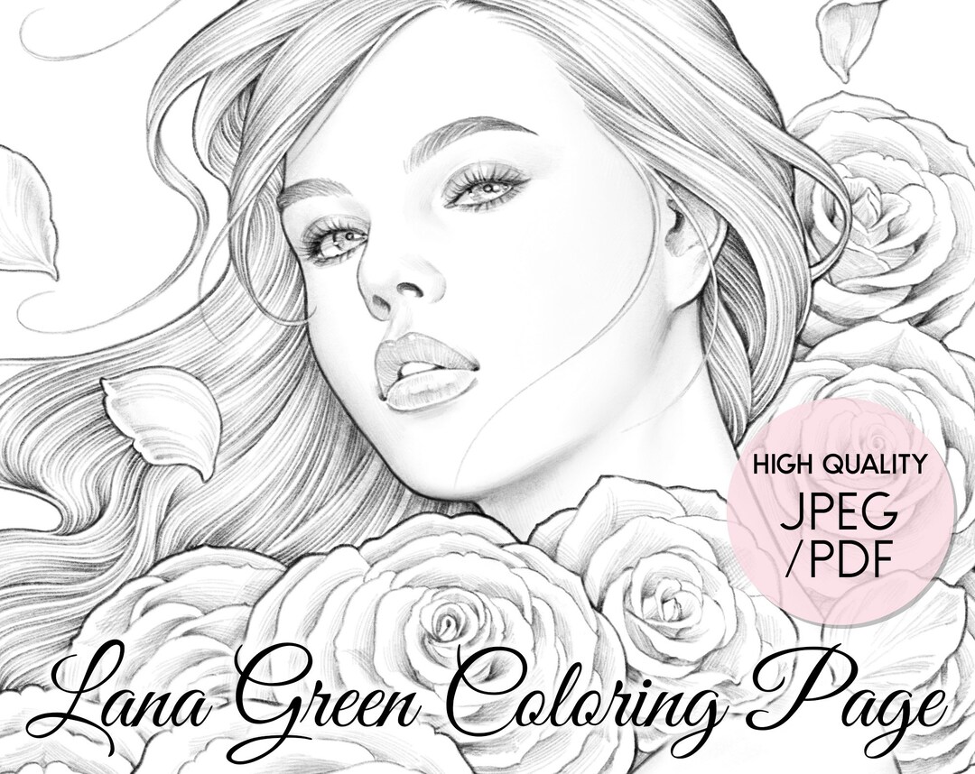 Elegant • Coloring Page for Adults • Grayscale Coloring Page • Instant ...
