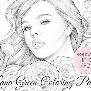 Elegant • Coloring Page for Adults • Grayscale Coloring Page • Instant ...