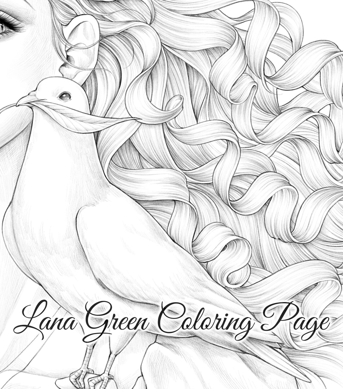 Willow Coloring Page for Adults Grayscale Coloring Page - Etsy