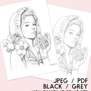 Ruby Coloring Page for Adults Grayscale Coloring Page Instant Download ...