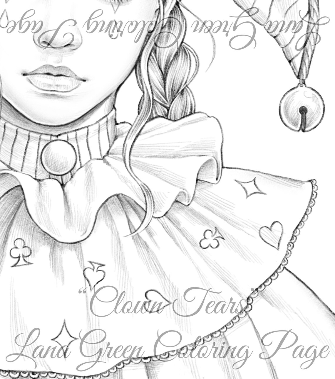 Clown Tears • Coloring Page for Adults • Grayscale Coloring Page ...