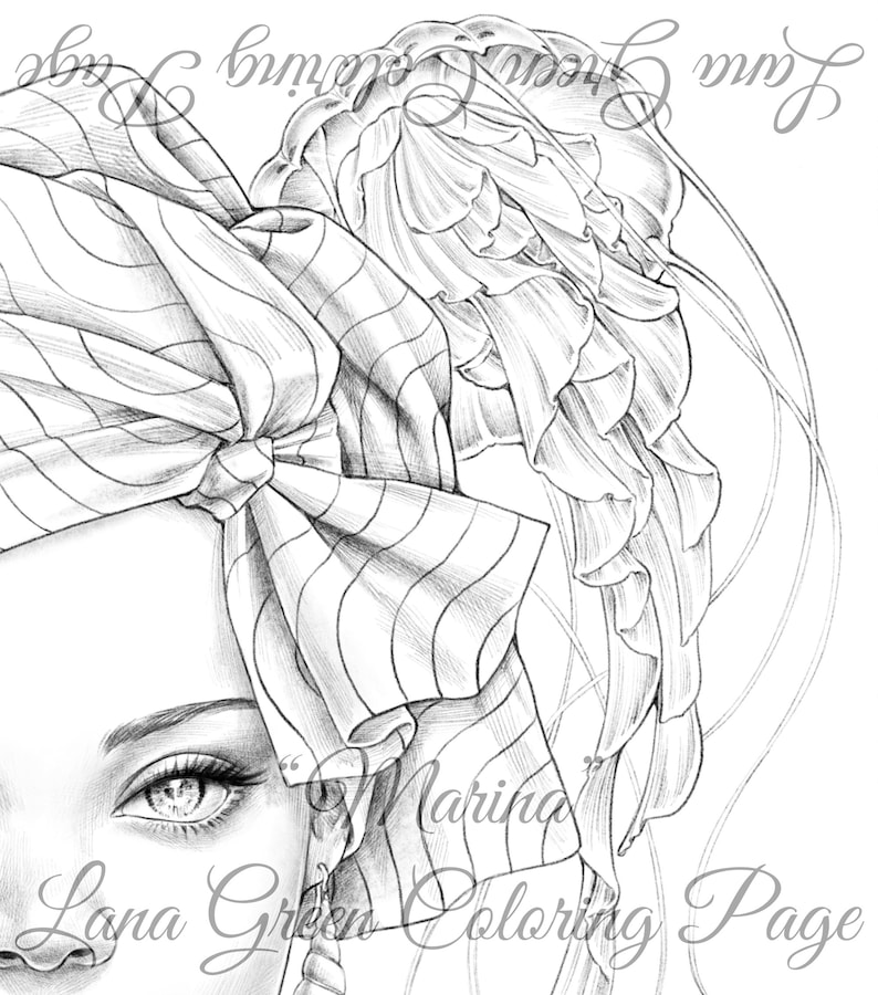 Marina Coloring Page for Adults Grayscale Coloring Page - Etsy