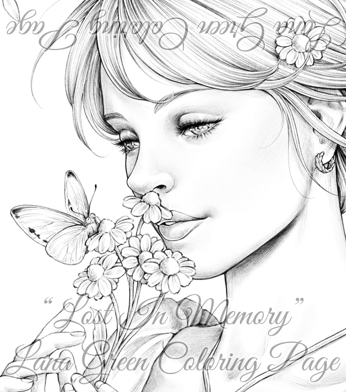 Lost in Memory Coloring Page for Adults Grayscale Coloring - Etsy Canada