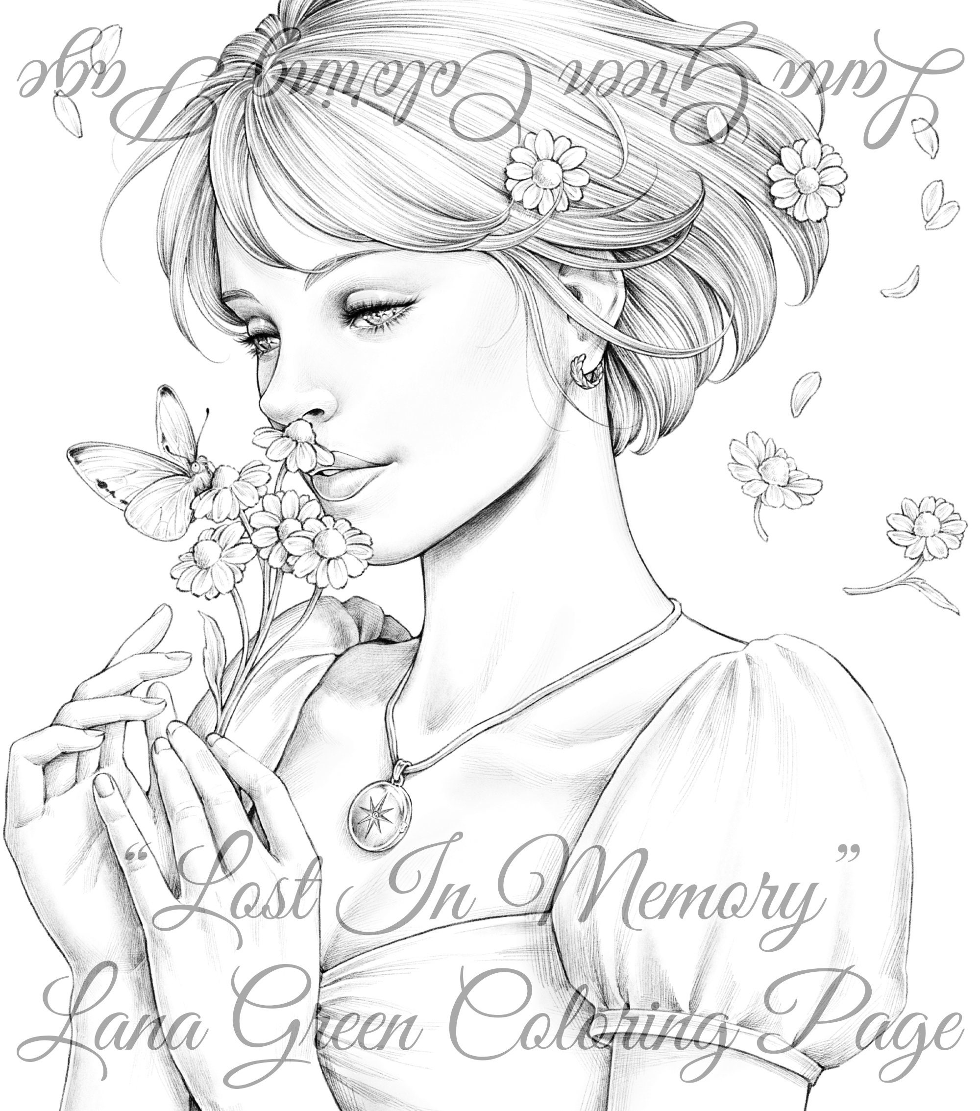 Lost in Memory Coloring Page for Adults Grayscale Coloring - Etsy Canada