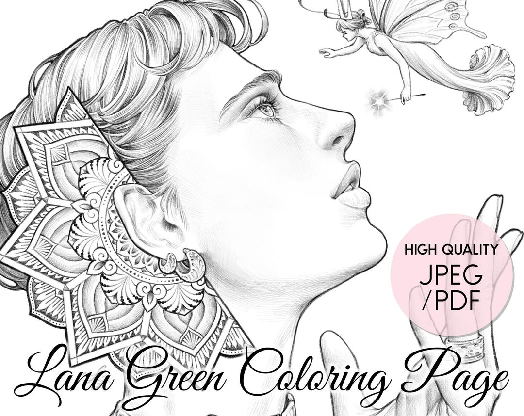 Encounter • Coloring Page for Adults • Grayscale Coloring Page ...