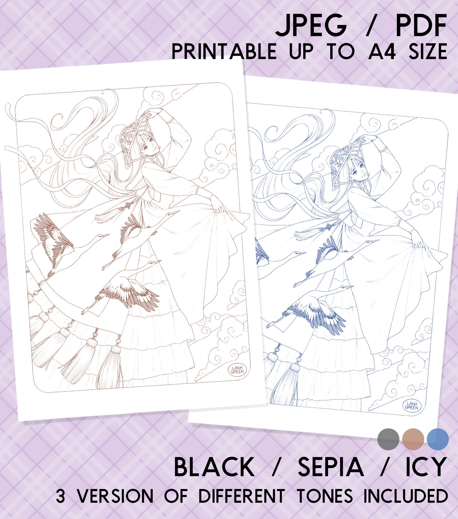 Flight to the East Line Drawing Coloring Page Coloring - Etsy