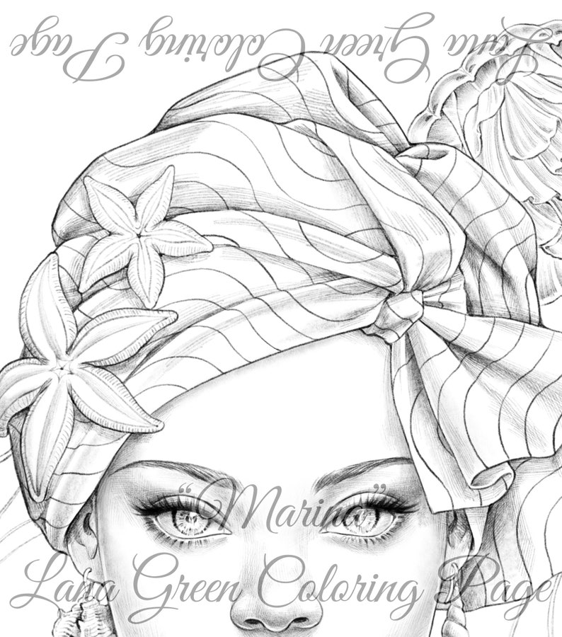 Marina Coloring Page for Adults Grayscale Coloring Page - Etsy UK