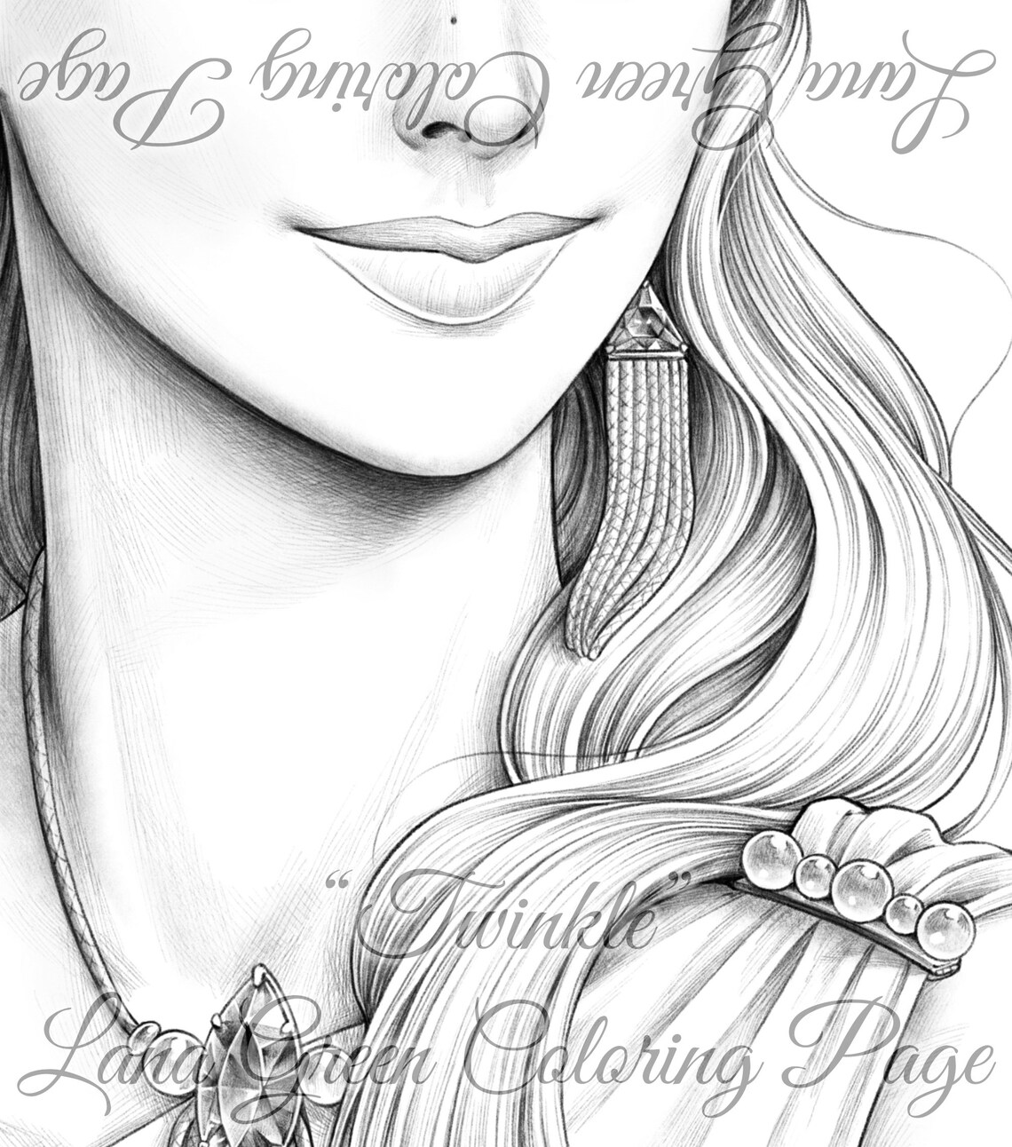 Twinkle Coloring Page for Adults Grayscale Coloring Page - Etsy