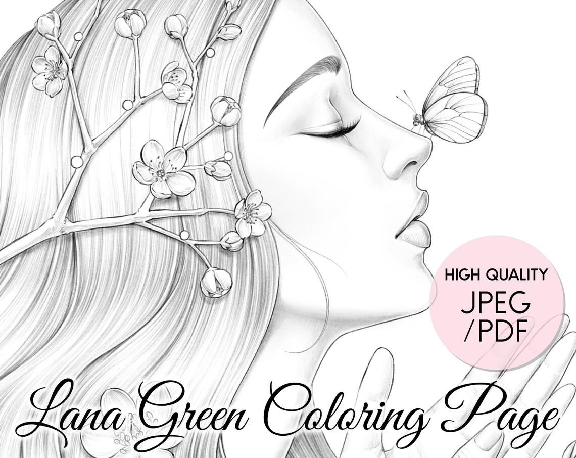 Grace Coloring Page for Adults Grayscale Coloring Page - Etsy