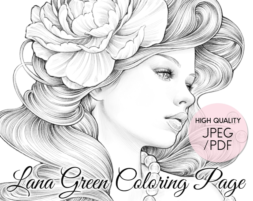 Pearly • Coloring Page for Adults • Grayscale Coloring Page • Instant ...