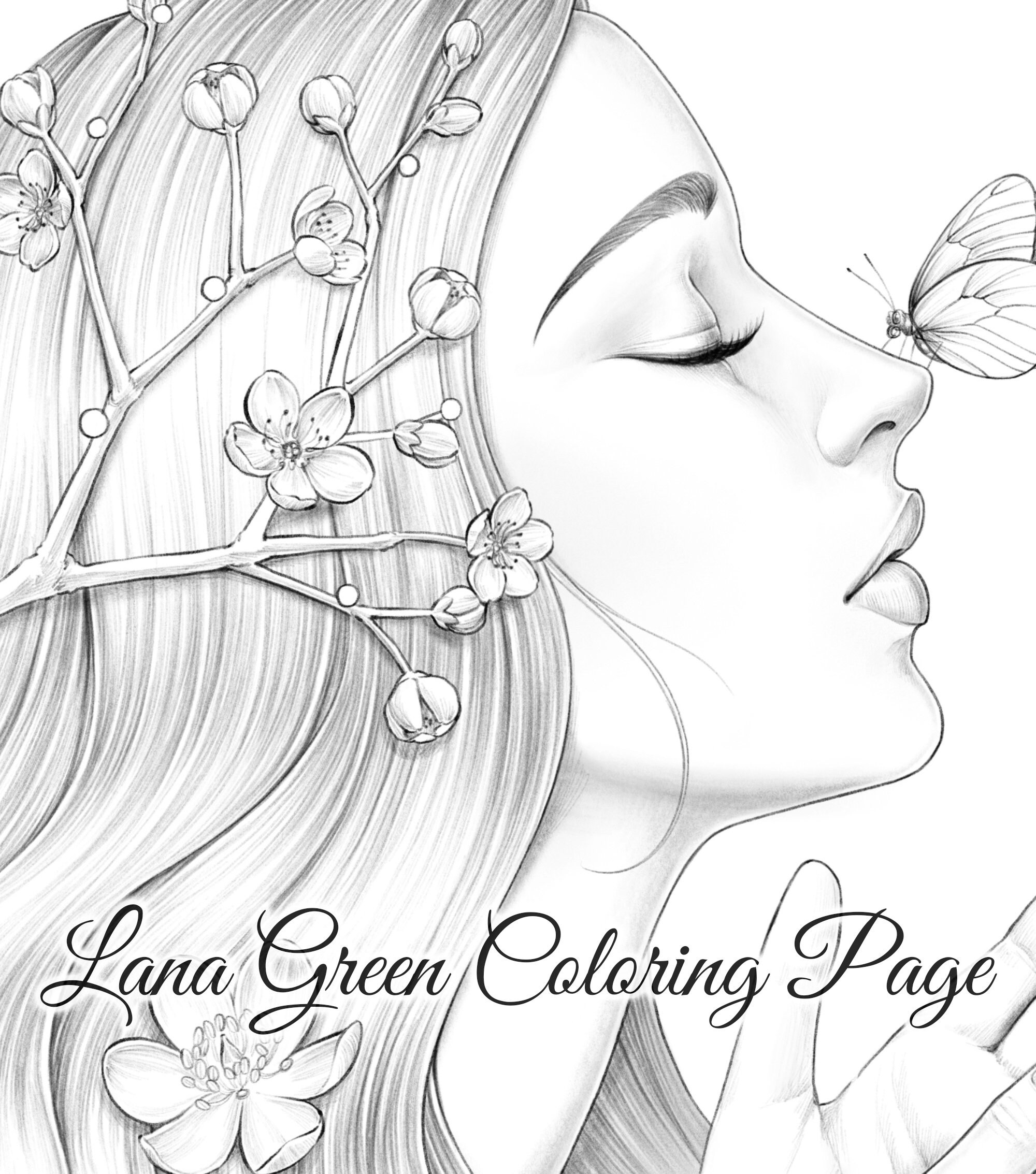 Grace Coloring Page for Adults Grayscale Coloring Page - Etsy