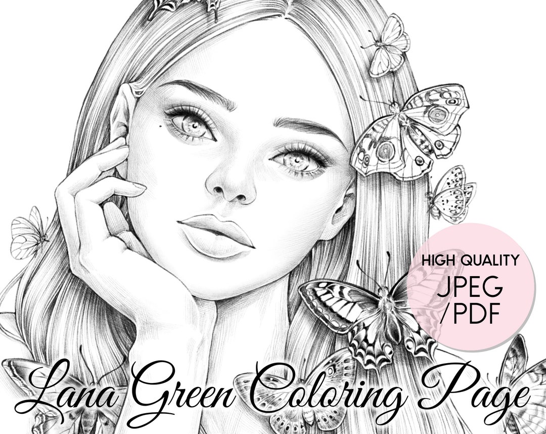 Attraction Coloring Page for Adults Grayscale Coloring Page Instant ...