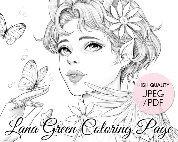 Faun Coloring Page for Adults Grayscale Coloring Page | Etsy