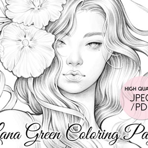 Holly • Coloring Page for Adults • Grayscale Coloring Page • Instant ...