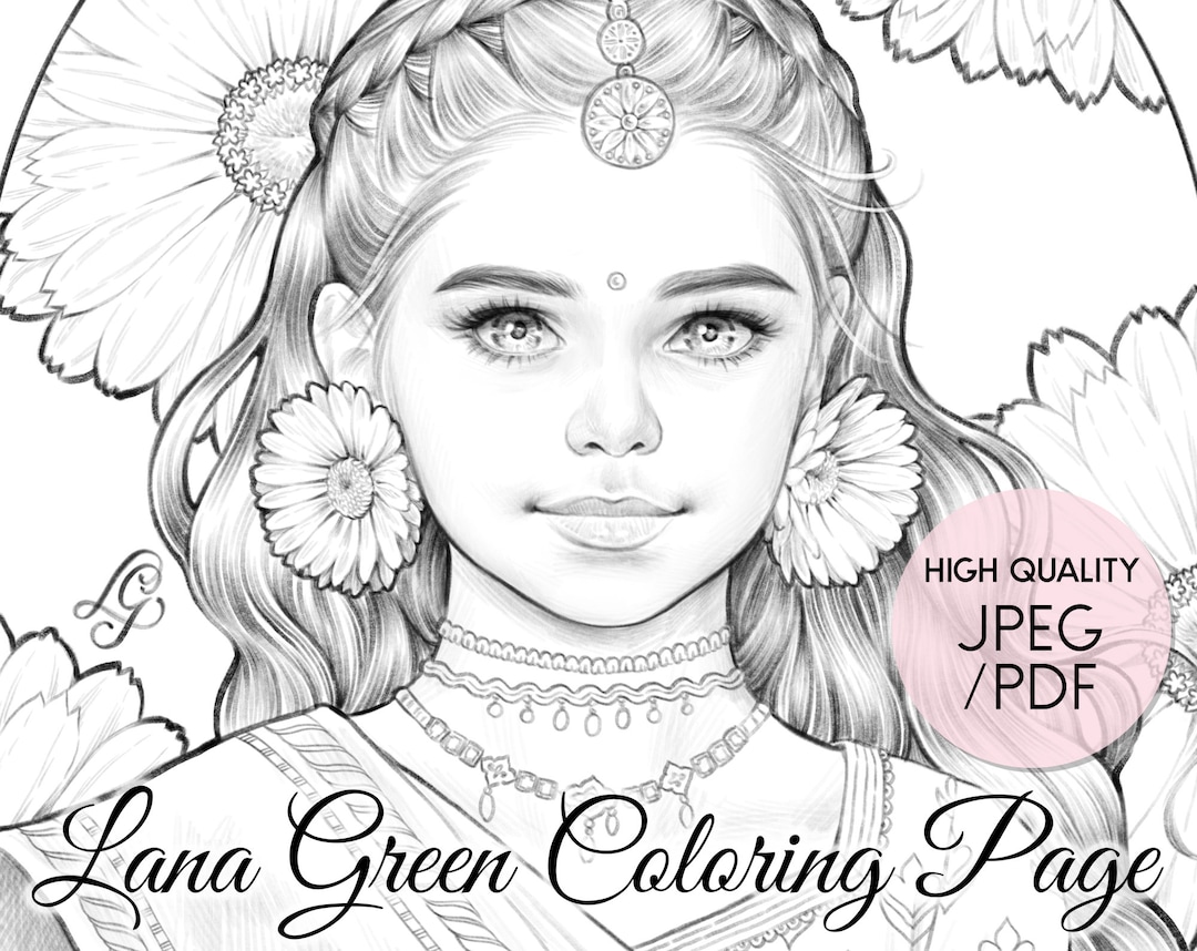 Calendula • Floral Babies • Coloring Page for Adults • Grayscale ...