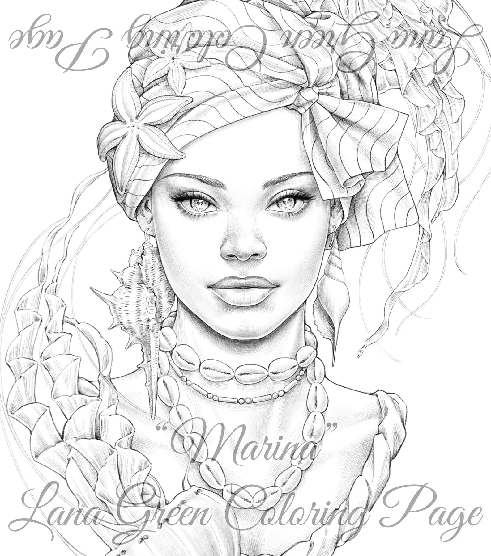 Marina Coloring Page for Adults Grayscale Coloring Page - Etsy